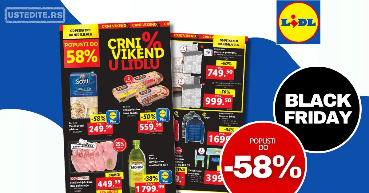 Lidl BLACK FRIDAY 29.11-1.12.2024. - ustedite.rs