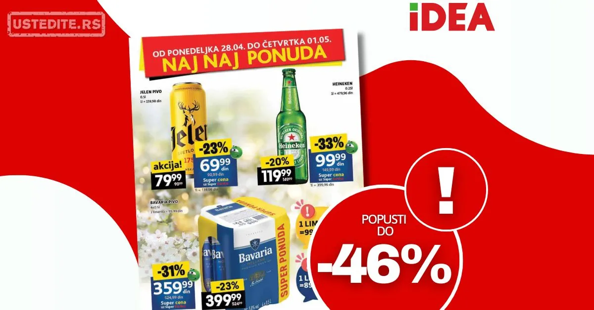 Idea NAJBOLJA PONUDA 28.4-1.5.2025. - ustedite.rs