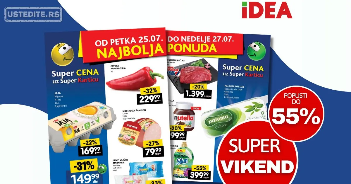 Idea VIKEND AKCIJA 25-27.7.2025. - ustedite.rs