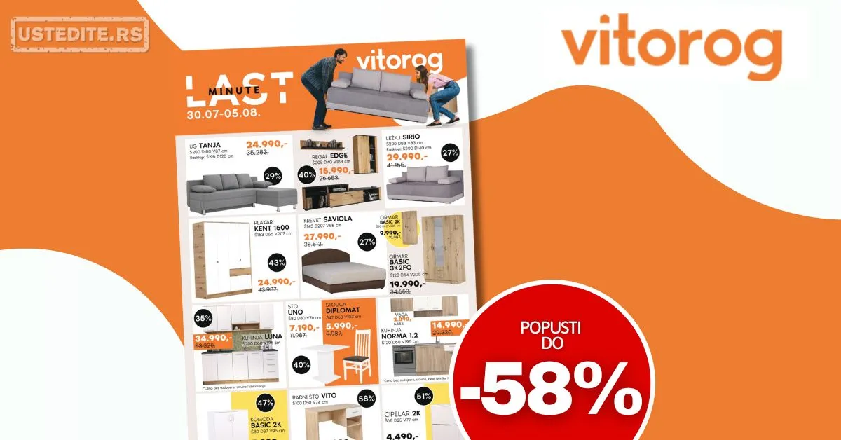 Vitorog SNIŽENJE DO 58% 30.7-5.8.2025. - ustedite.rs