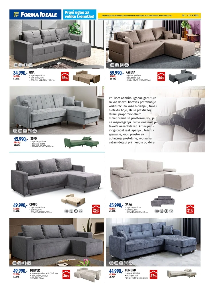 Forma Ideale katalog UGAONE GARNITURE 28.7-23.8.2025. - ustedite.rs