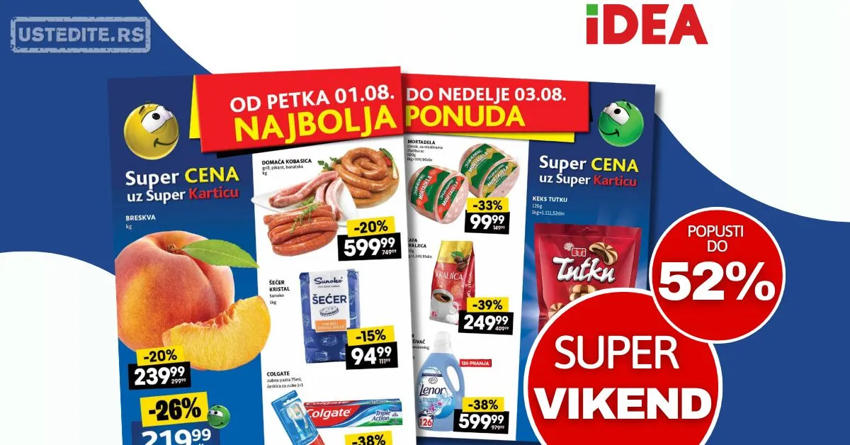 Idea VIKEND AKCIJA 1-3.8.2025. - ustedite.rs