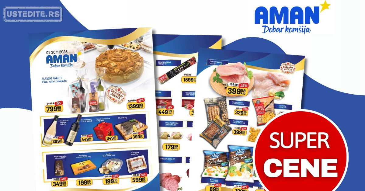 Aman katalog - slavska ponuda i akcije 1-30.11.2025. - ustedite.rs