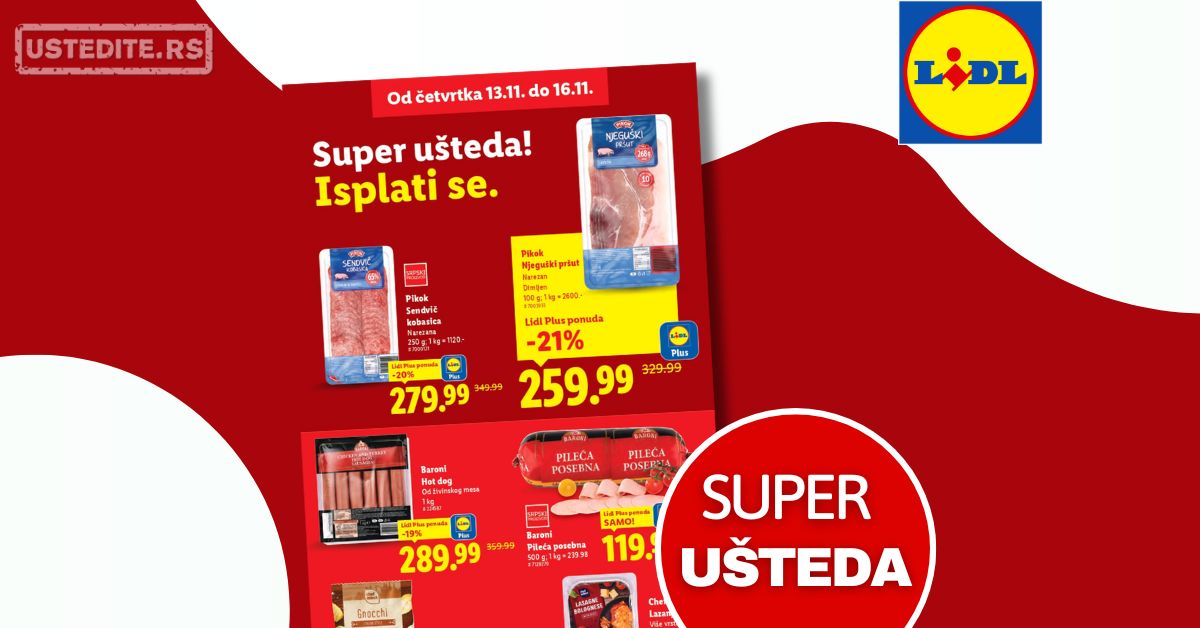 Lidl SUPER UŠTEDA 13-16.11.2025. - ustedite.rs
