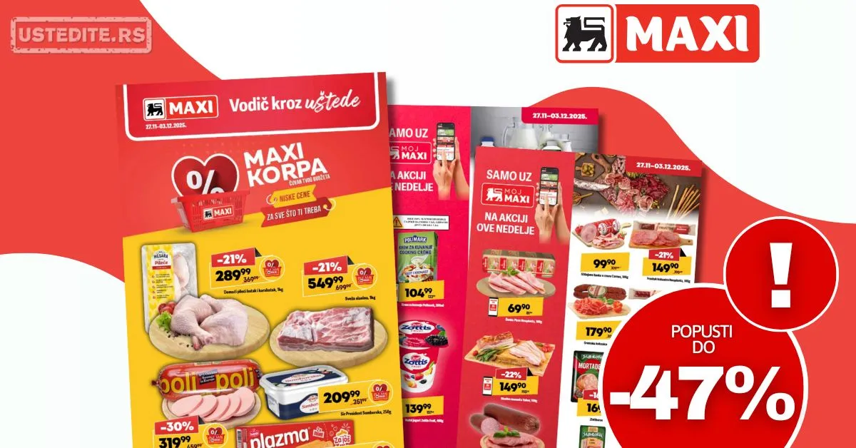Maxi katalog 27.11-3.12.2025. - ustedite.rs