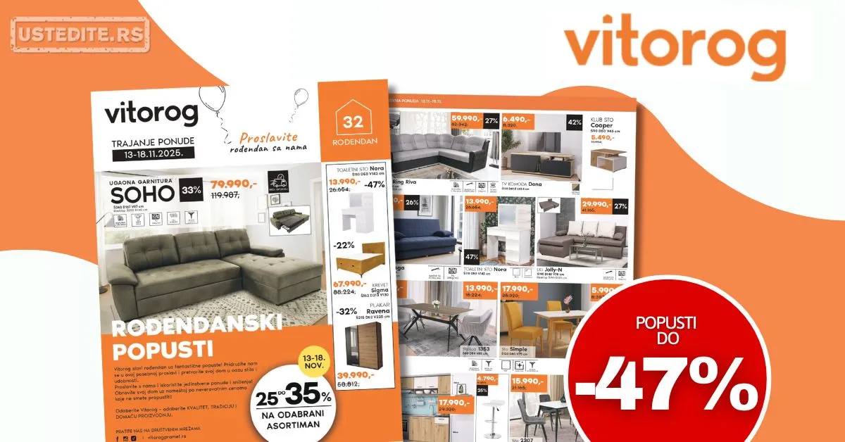 Vitorog katalog ROĐENDANSKI POPUSTI 13-18.11.2025. - ustedite.rs