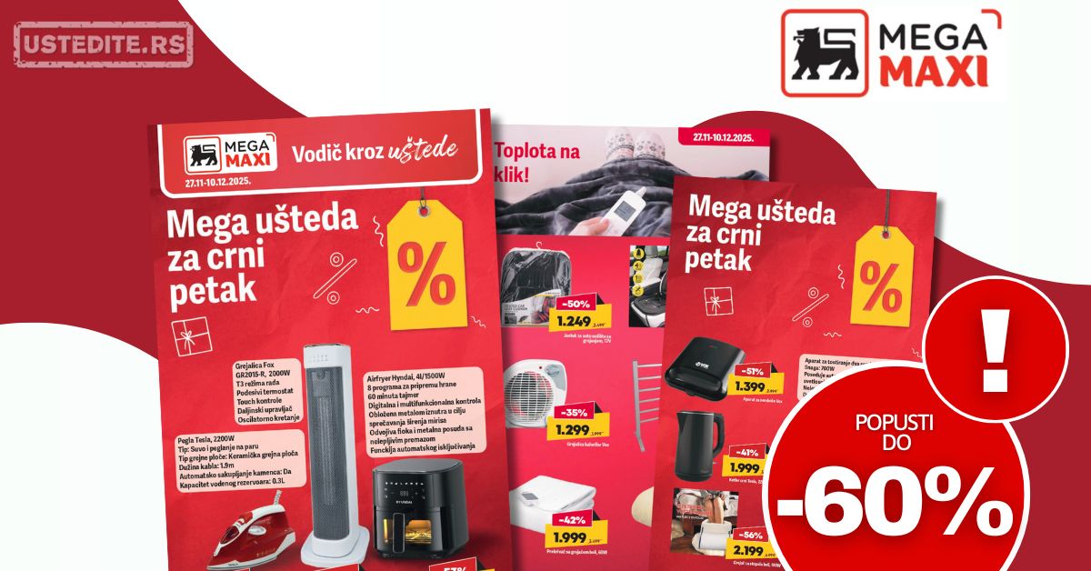 Mega Maxi katalog 27.11-10.12.2025. - ustedite.rs