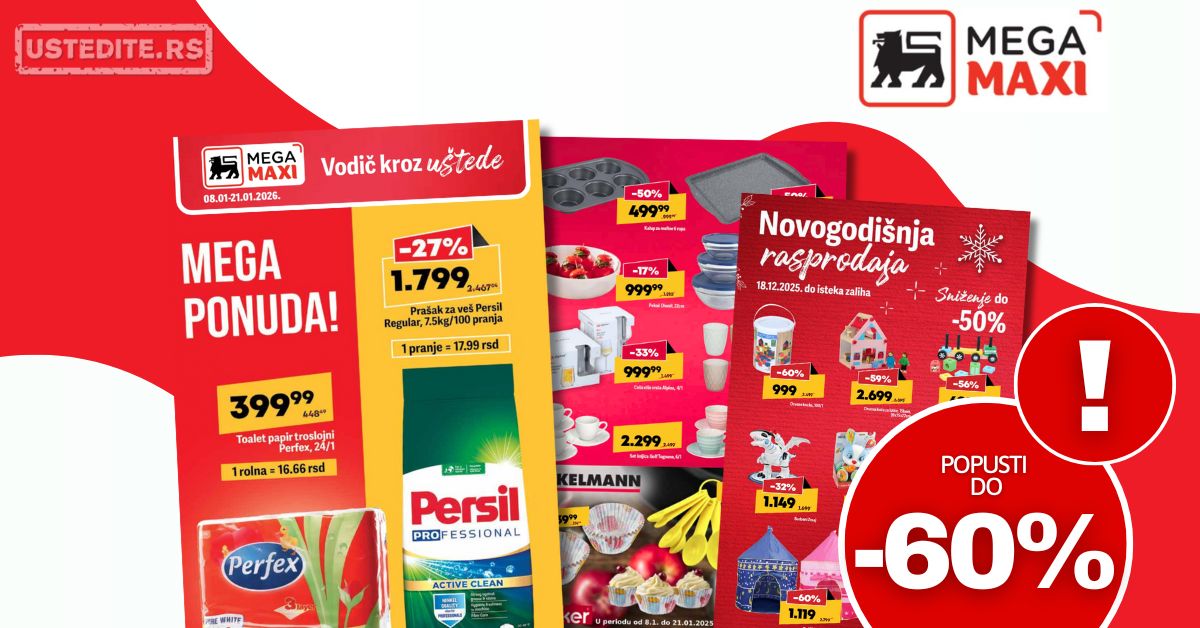 Mega Maxi katalog 8-21.1.2026. - ustedite.rs