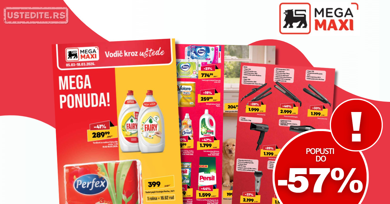 Mega Maxi katalog 5-18.3.2026. - ustedite.rs